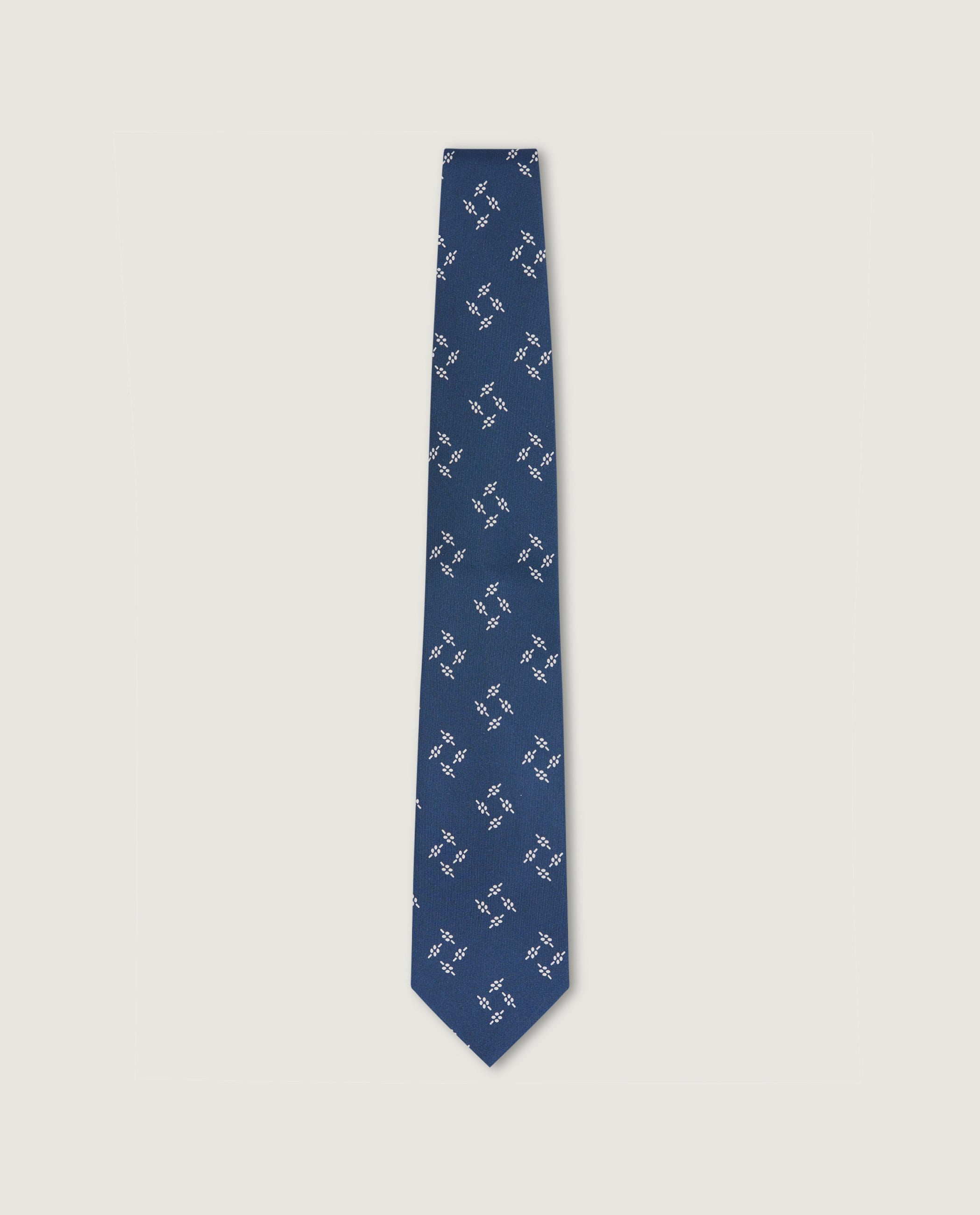 Zijden Patroon Das - Blauw – Pauw