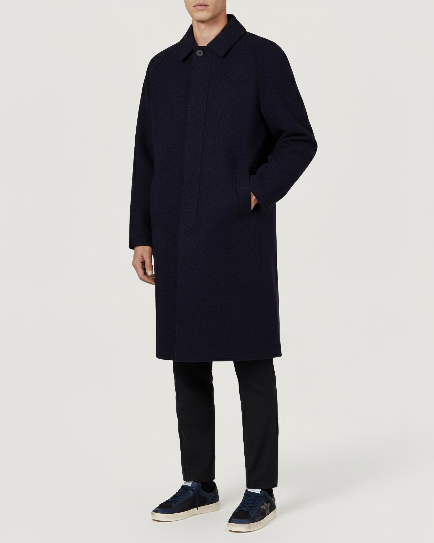 Fly Front Raglan Jas - Donkerblauw – Pauw