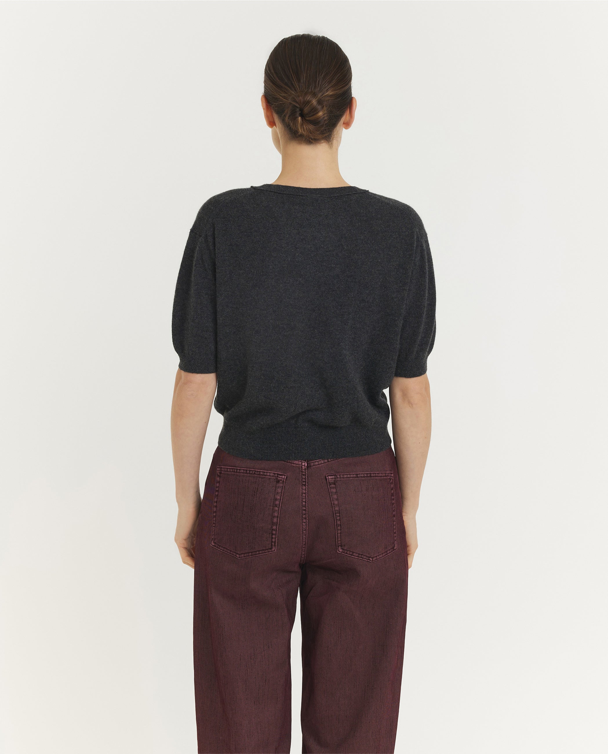 Cashmere Genevra T-Shirt - Donkergrijs – Pauw